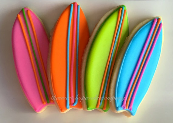Surf Board Cookies 1 Dozen - Etsy