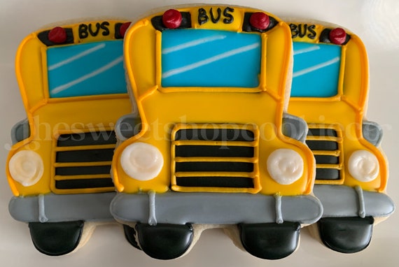 School Bus Cookies 1 Dozen | Etsy