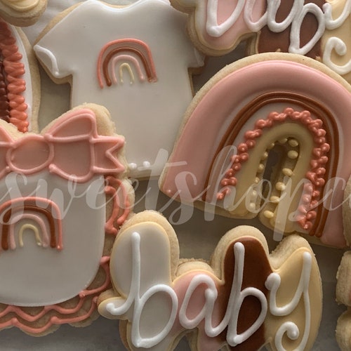 1 Dozen Personalized Boho 1st Birthday Cookies Boho Rainbow - Etsy