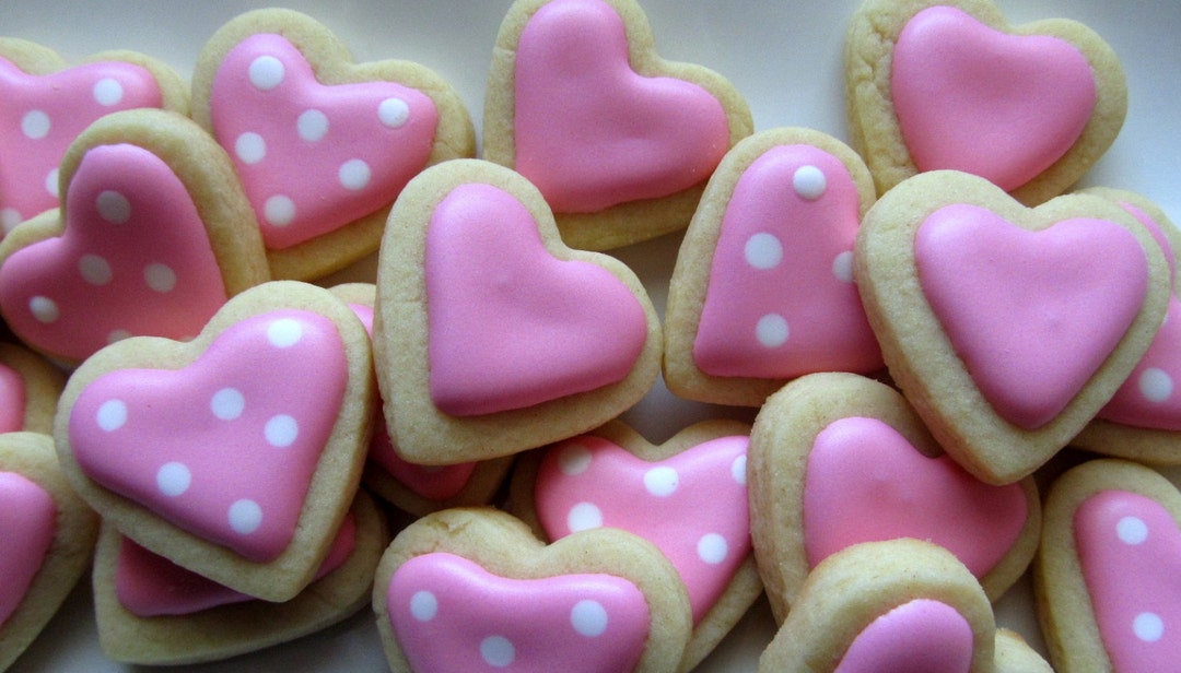 3 Dozen Valentine's Day Mini Heart Cookies - Etsy