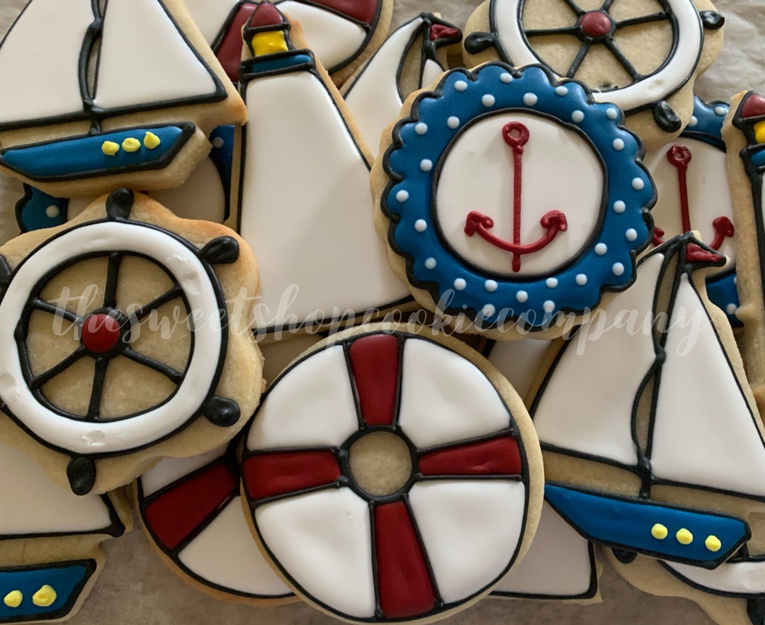 Nautical Themed Cookies 2 Dozen - Etsy