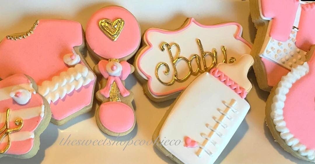 Pretty Pink Baby Shower Cookies 1 Dozen - Etsy