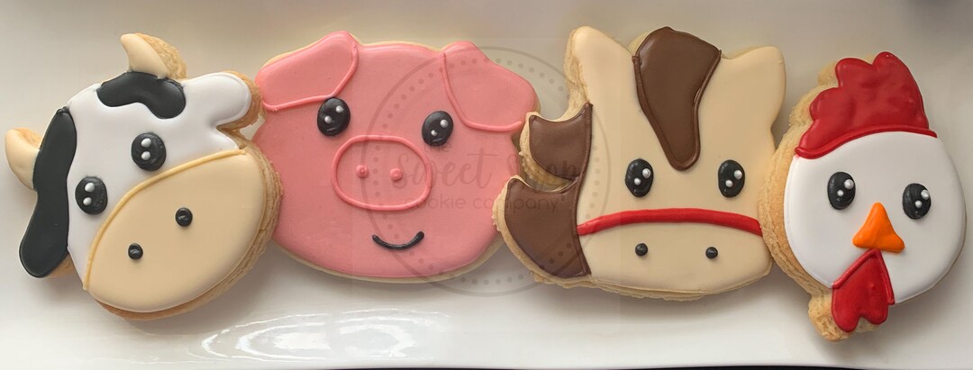 Farm Animal Cookies 1 Dozen - Etsy
