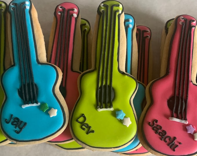 Guitar Cookies 1 Dozen - Etsy