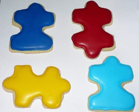 Autism Awareness Puzzle Piece Cookies 1 dozen | Etsy