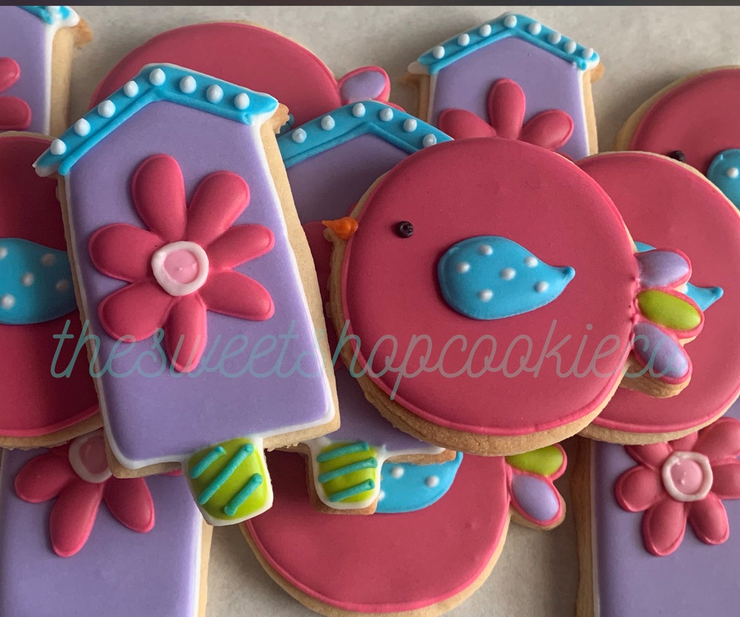 Daisy Birdhouse and Birdie Cookies 1 Dozen - Etsy
