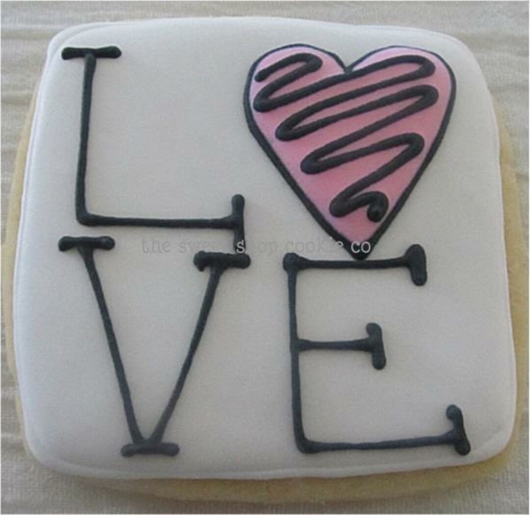 1 Dozen Valentine's Day Love Cookies - Etsy