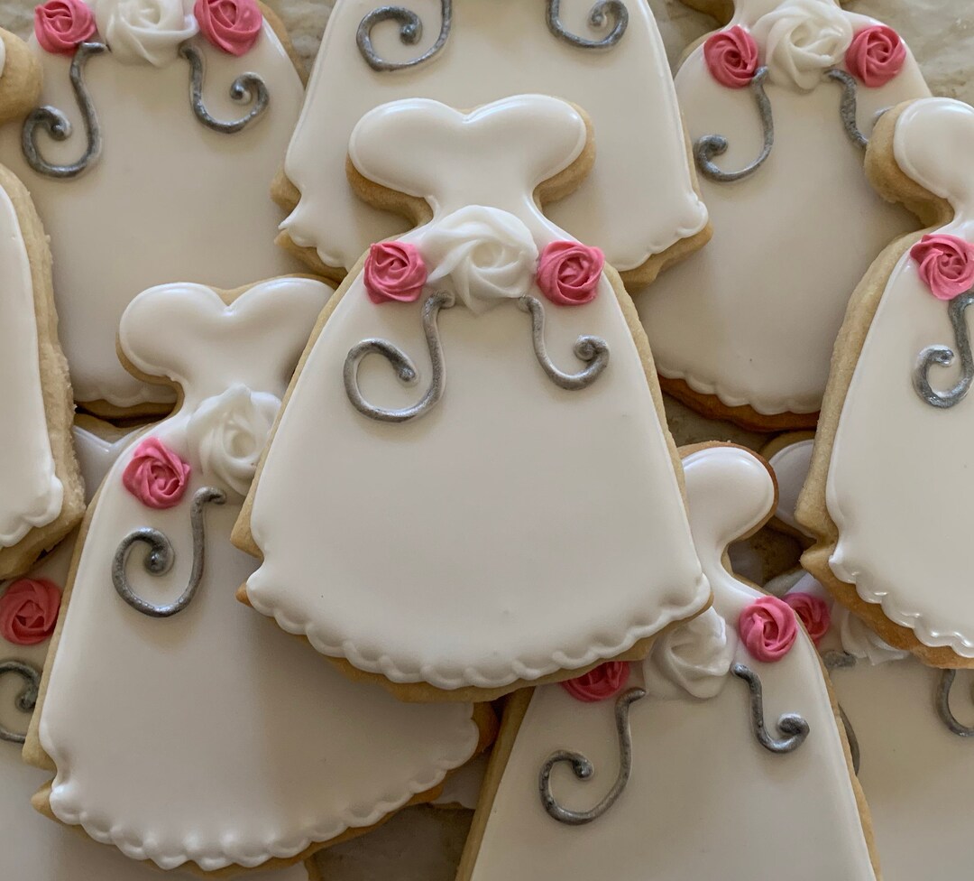 Classic White Wedding Dress Cookies 1 Dozen - Etsy