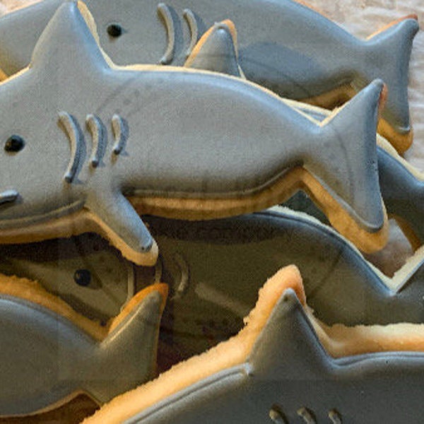 Shark Sugar Cookies - Etsy