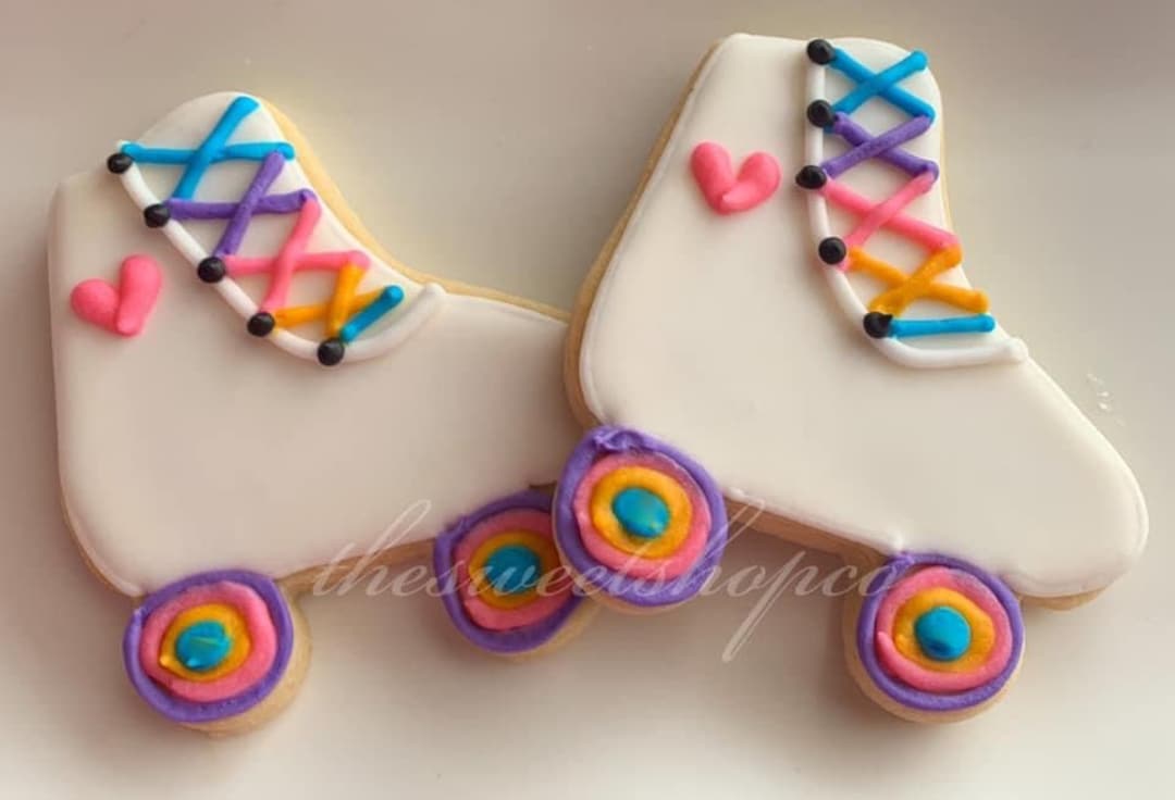 Rainbow Roller Skate Cookies 2 Dozen - Etsy