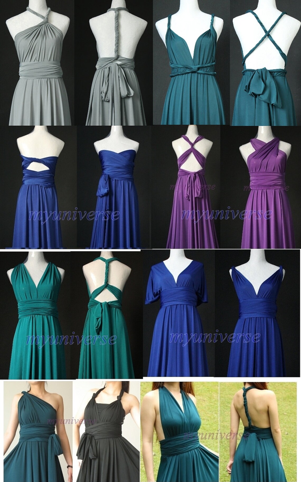 Deep Green Bridesmaid Dress Wedding Dress Infinity Dress Wrap | Etsy