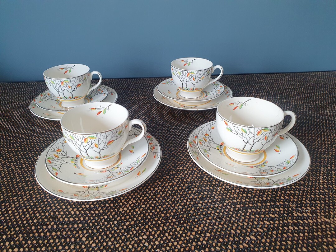 RARE Tams Ware Art Deco 1930's Teaset Cups and Saucers in a Windwood ...