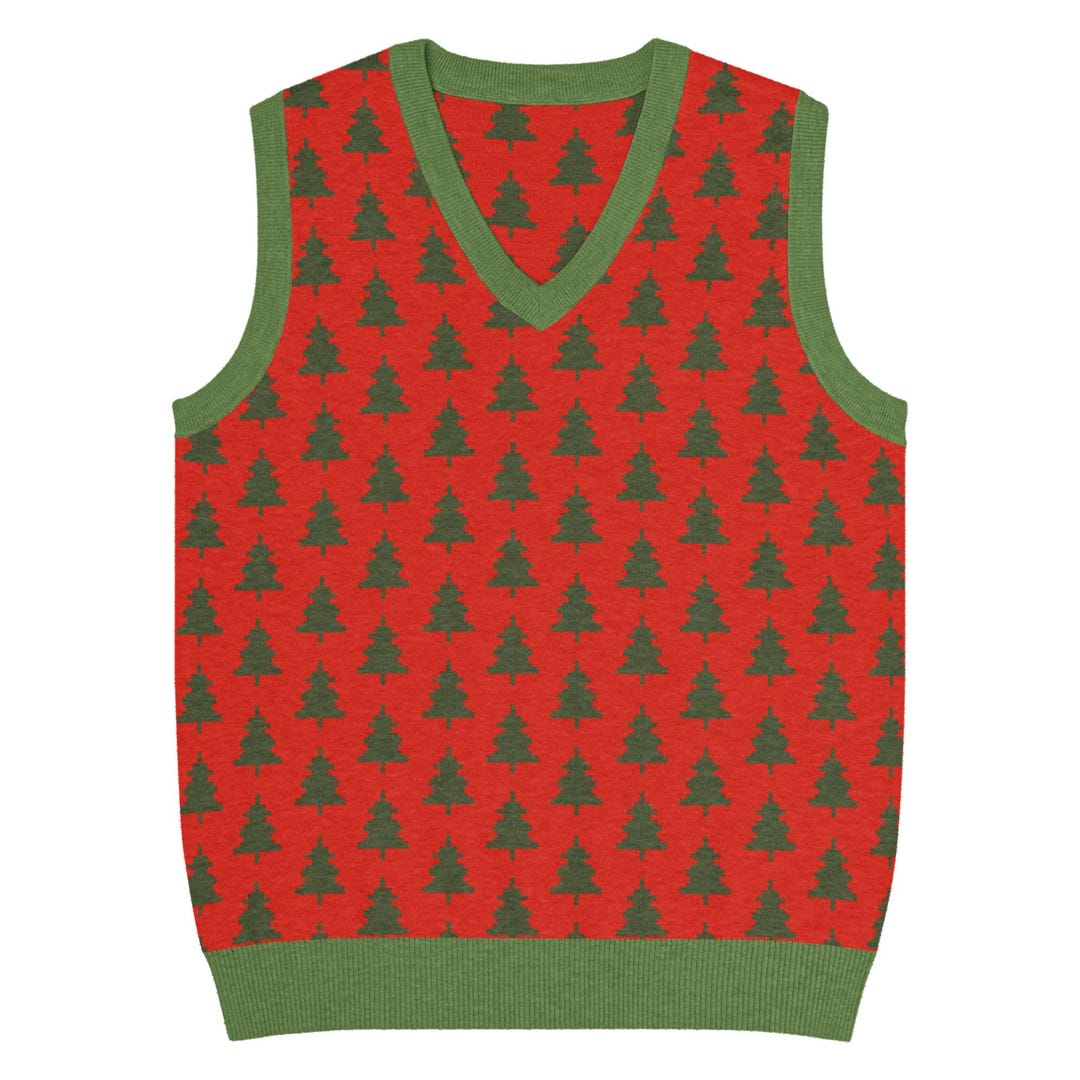 Christmas Tree Sweater Vest | Holiday Sweater Vest | Xmas Sweater Vest ...