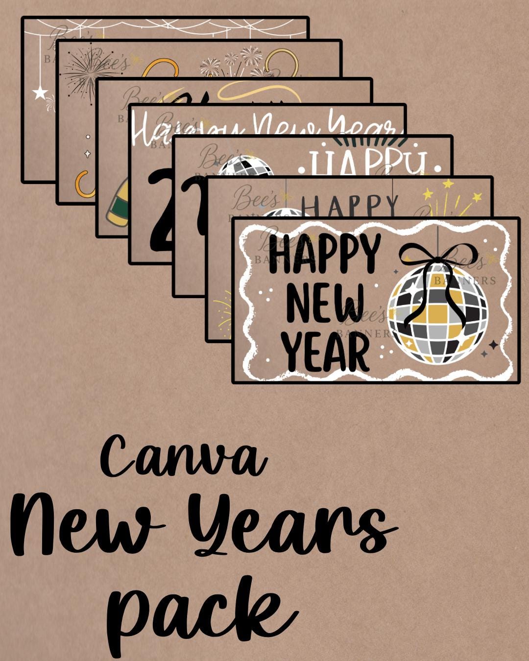 Holiday New Year’s Day Eve 2026 Banner Canva Pack! Holiday Banner ...