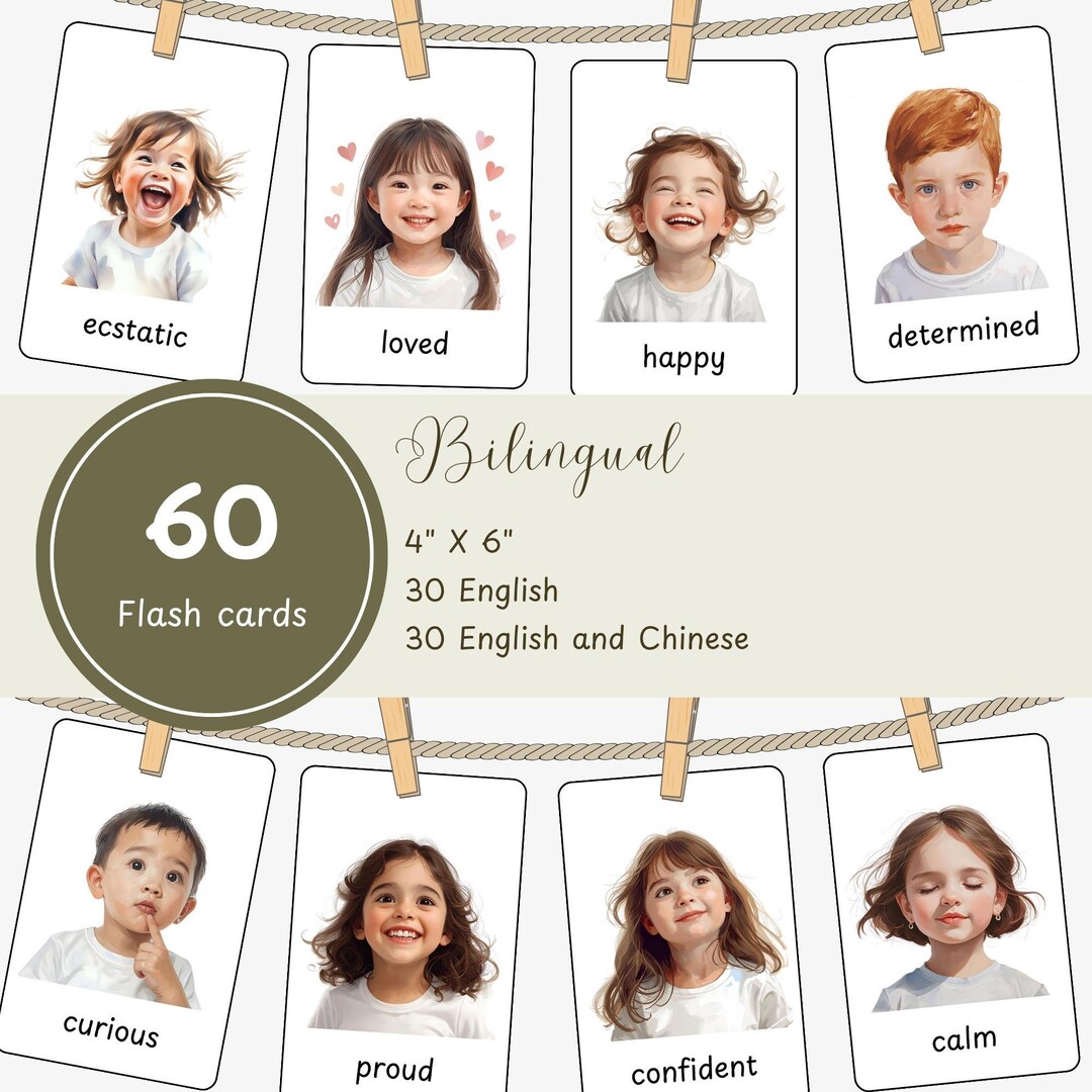 Watercolor Emotional Intelligence Cards for Toddlers and Kids | English ...