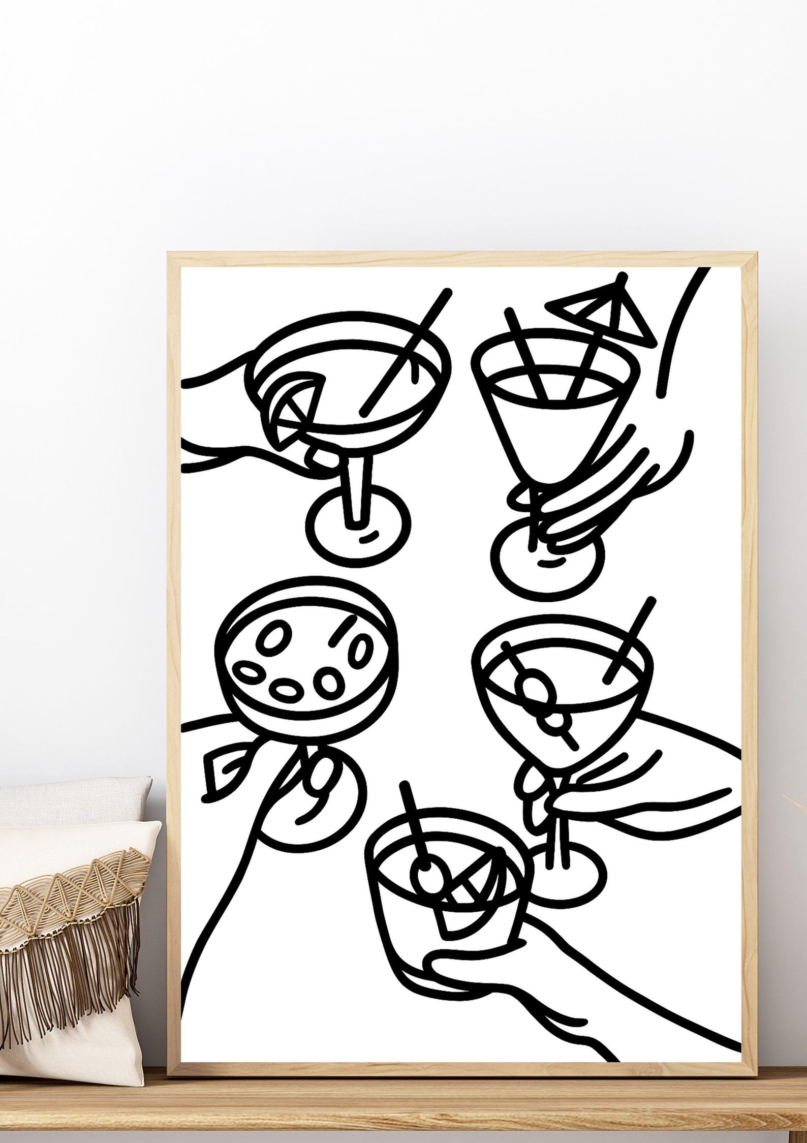 Minimalist Cocktail Recipe Print Set: Bar Cart Art (digital Download ...