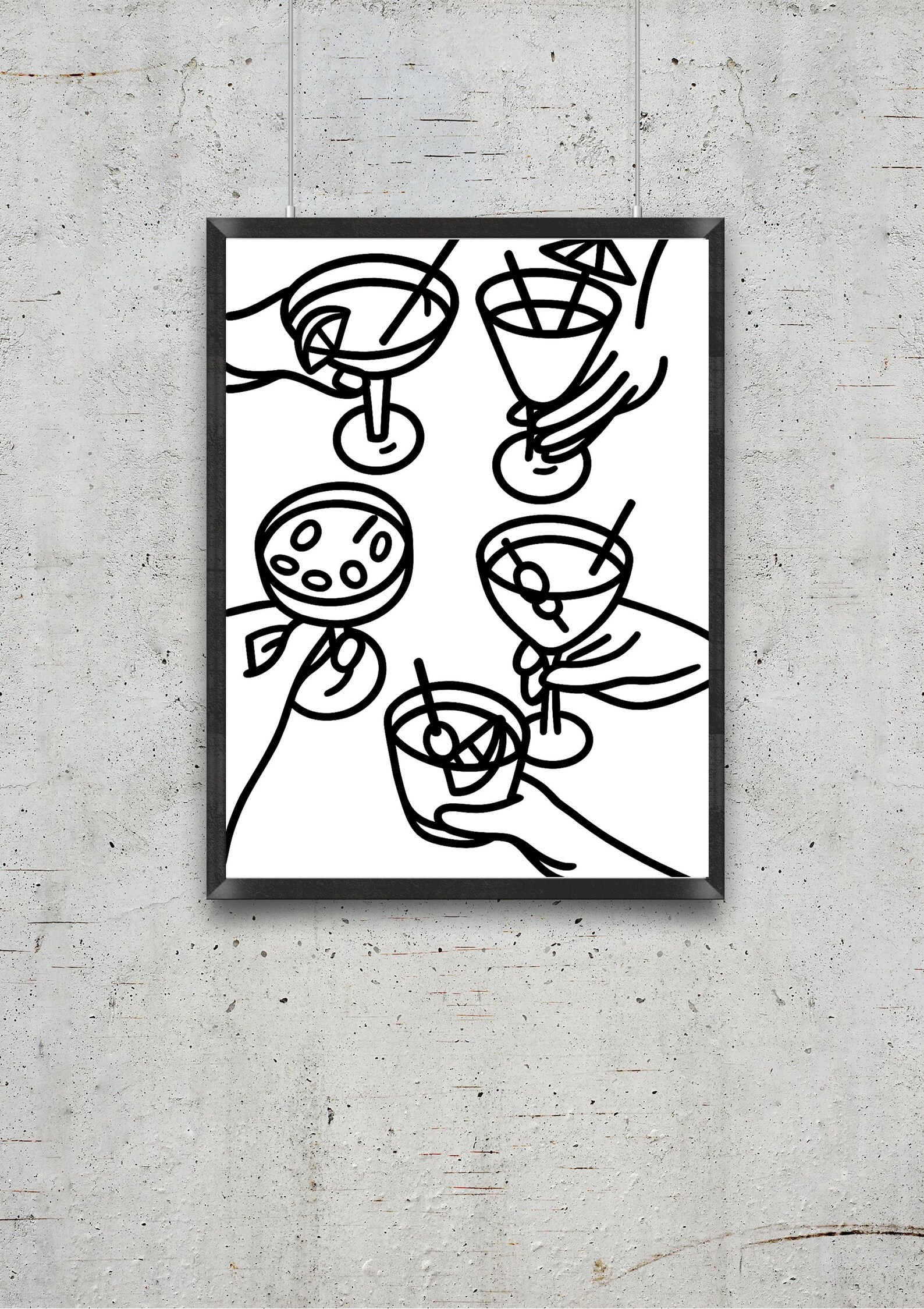Minimalist Cocktail Recipe Print Set: Bar Cart Art (digital Download ...