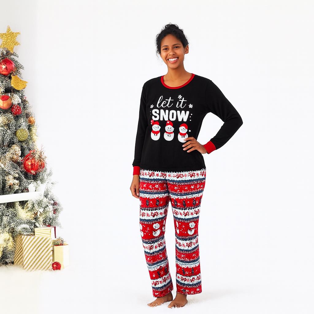 Snowman Holiday PJ Set | Let It Snow Pajamas Set | Couple Christmas ...