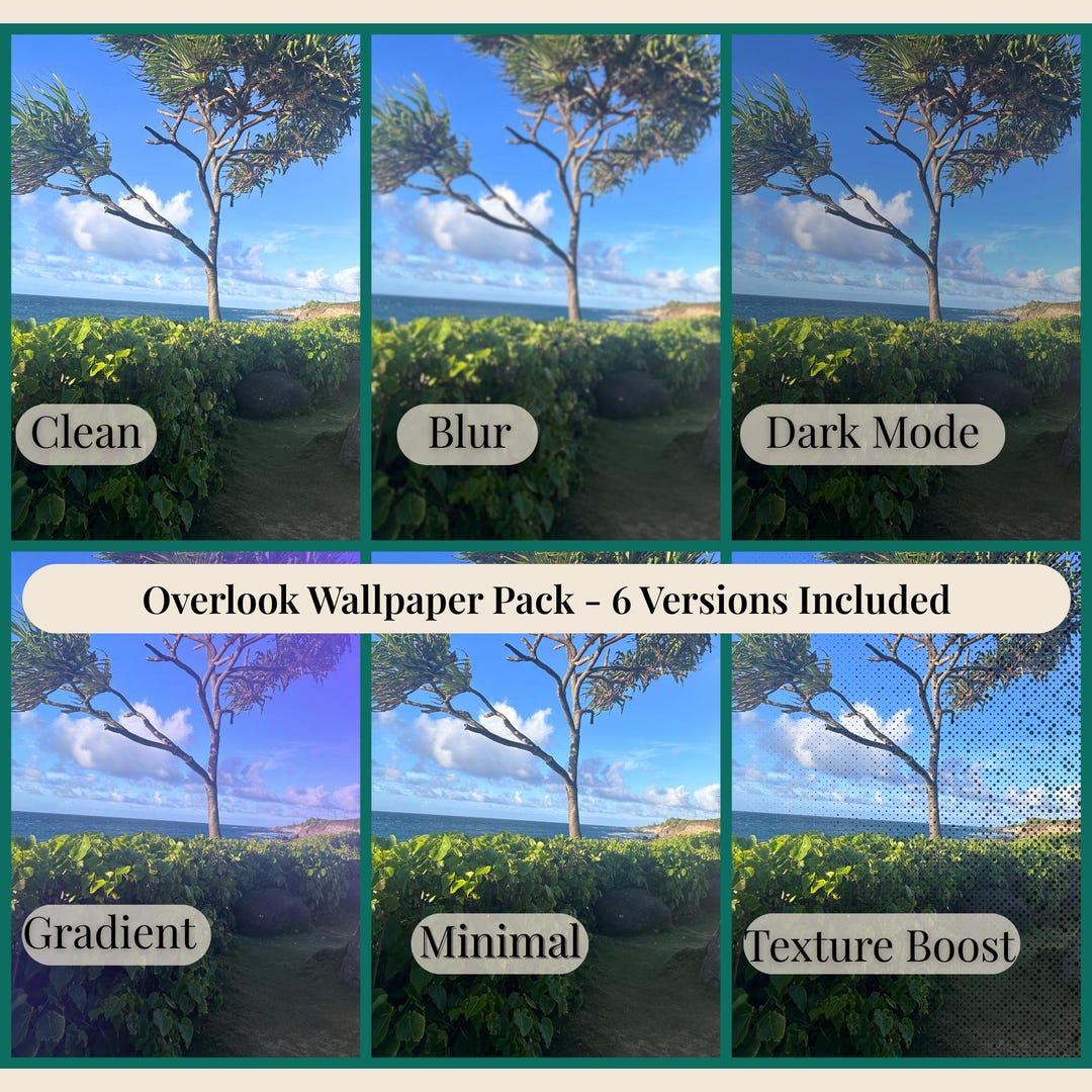 Overlook Wallpaper Pack | Scenic Tropical Cliff & Ocean View | Blue ...