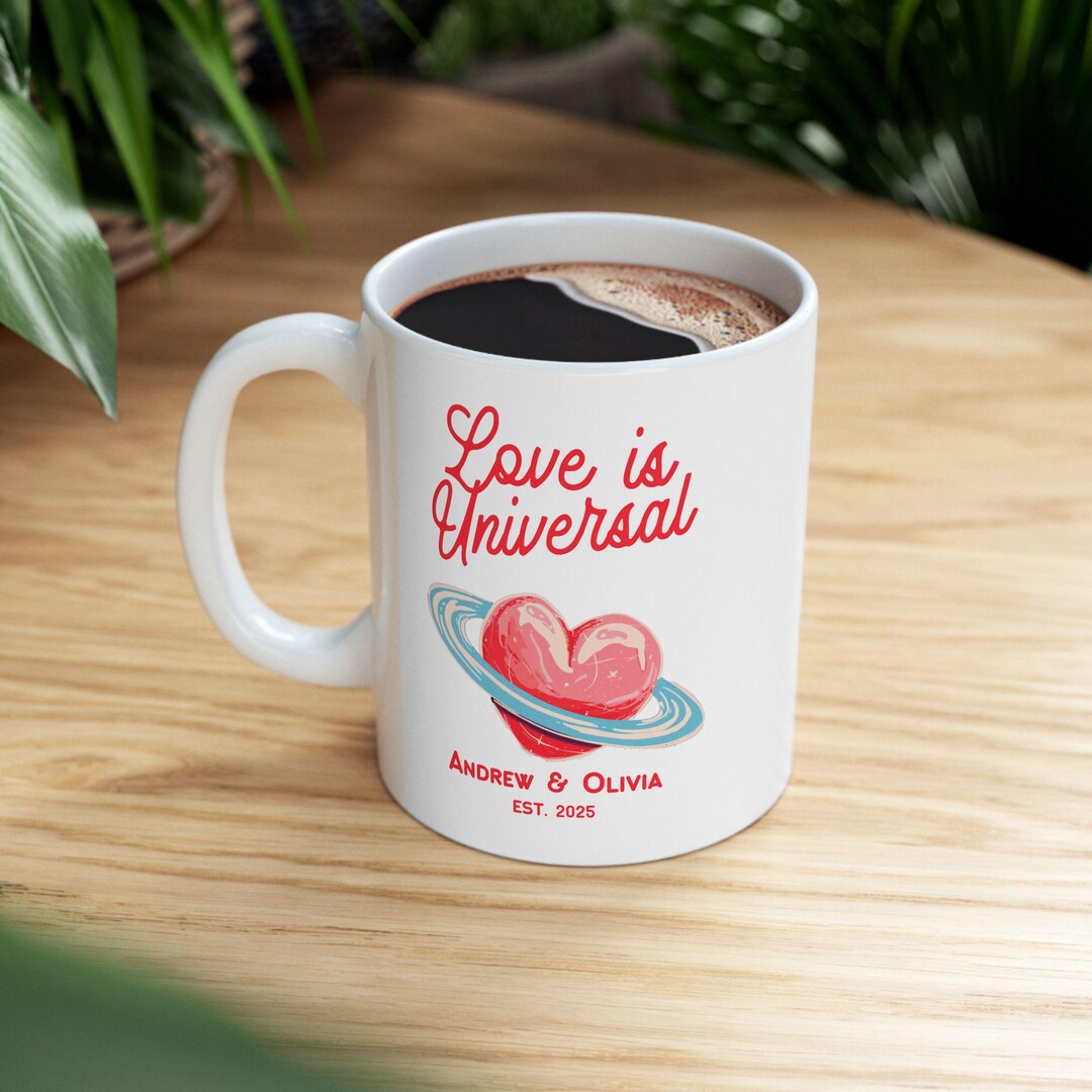 Personalized Name and Date Mugs for Couple, Valentines Day Gift ...