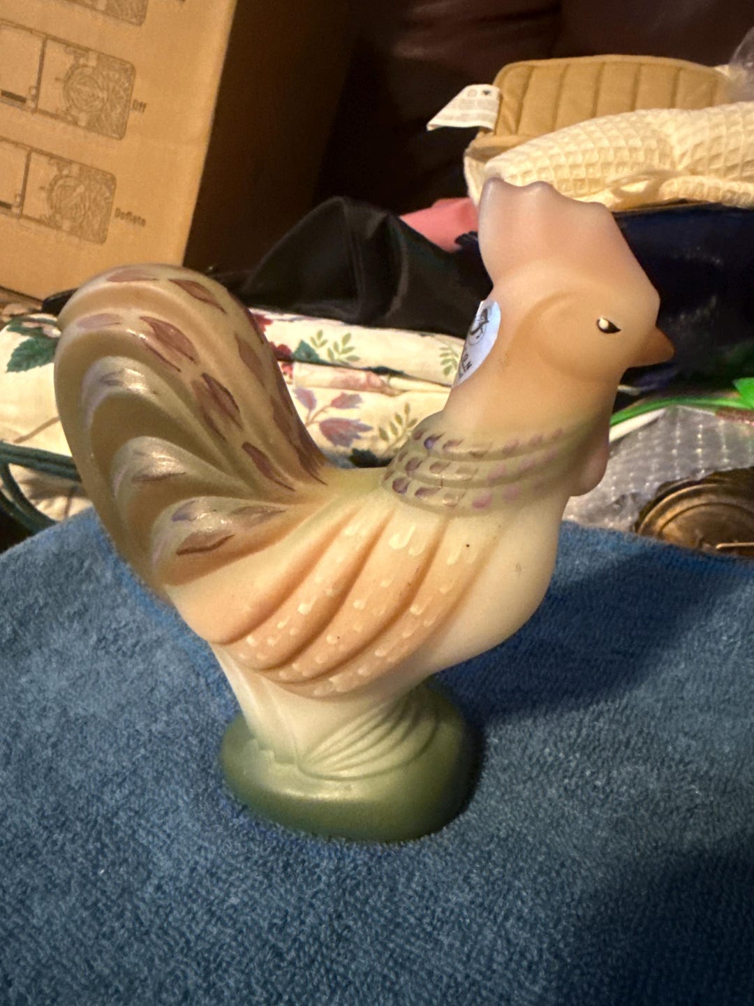 FENTON ROOSTER Ivory Satin Airbrushed by Mike Husk - Etsy