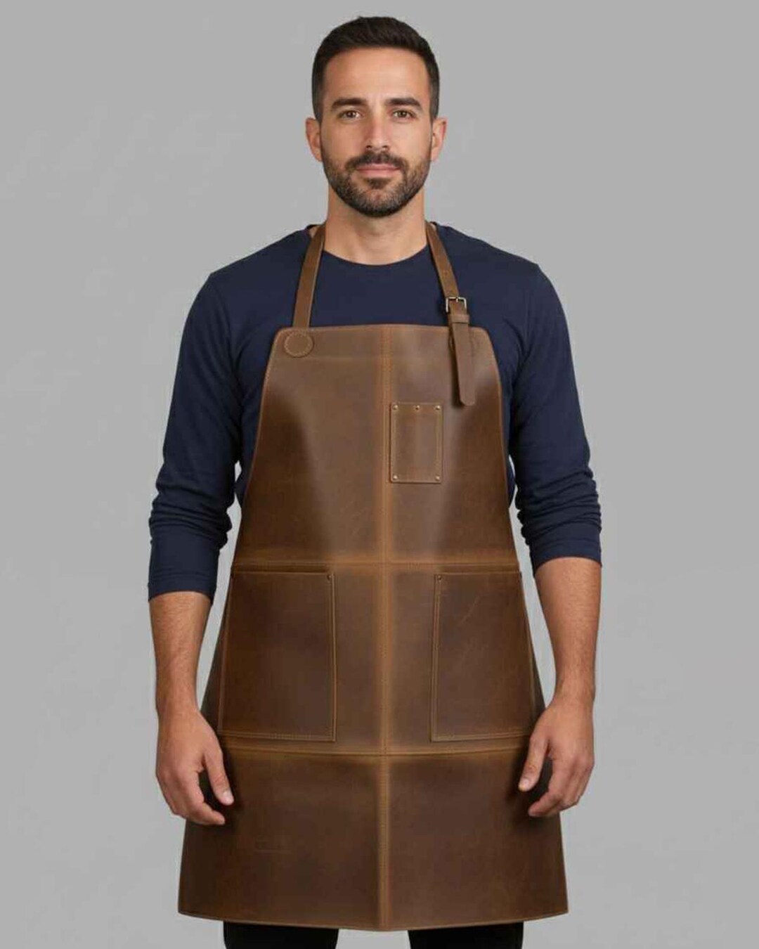Blacksmith Distressed Brown Leather Apron, Handmade Custom Logo-apron ...