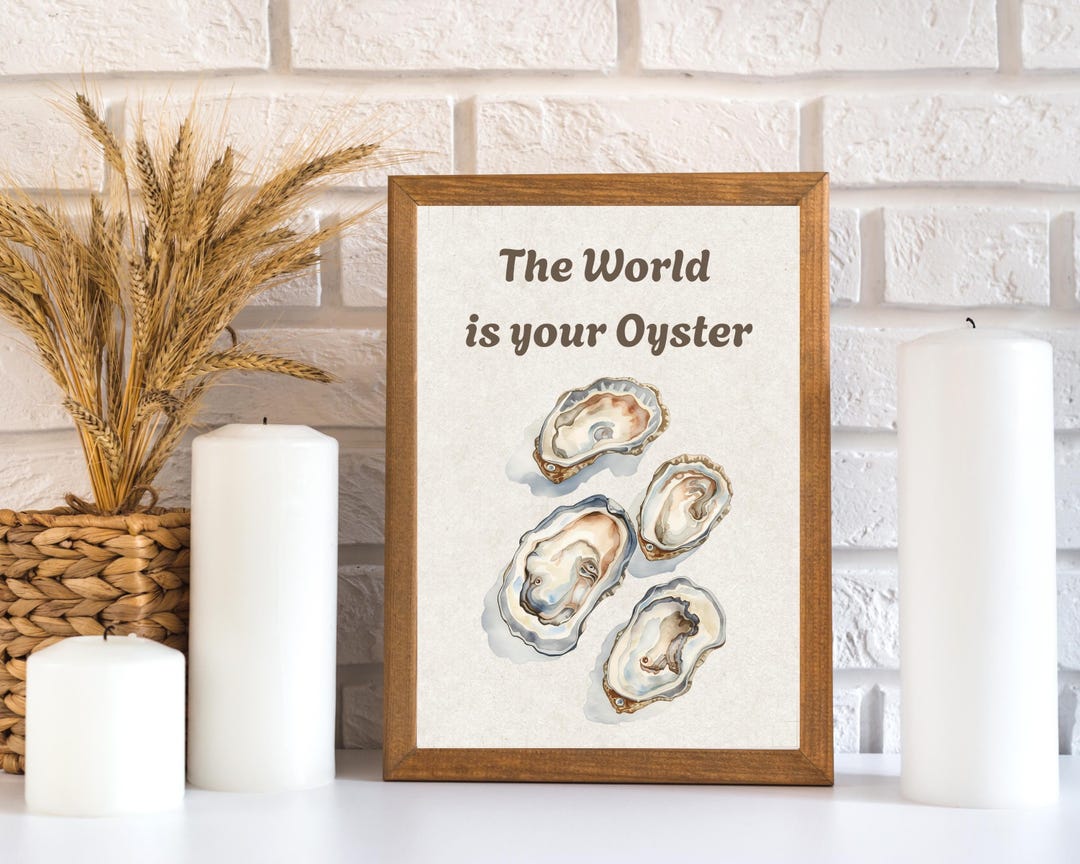 Oyster Wall Art: Printable Oyster Shell, Motivational Coastal Decor ...
