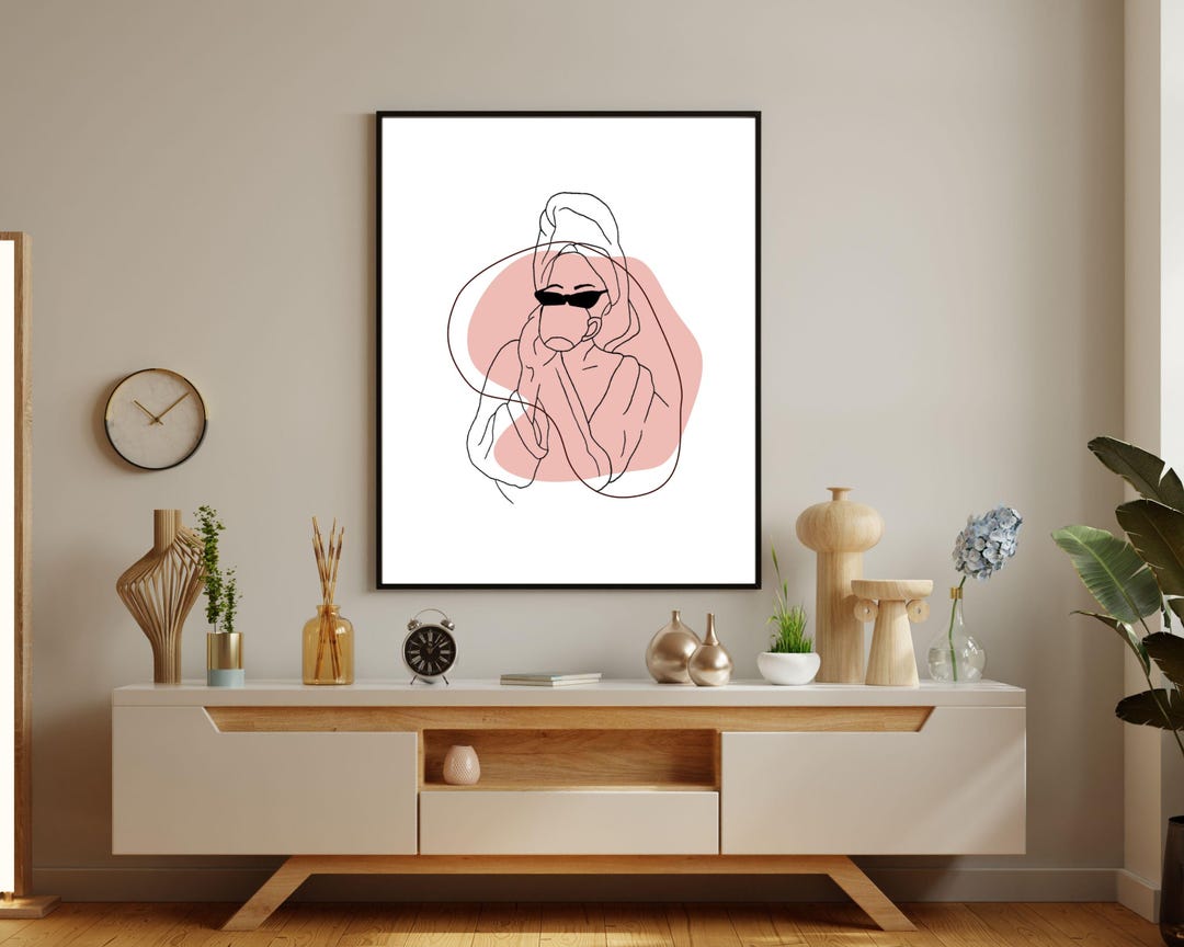Minimalist Woman Line Art: Modern Abstract Female Print, Boho Neutral ...