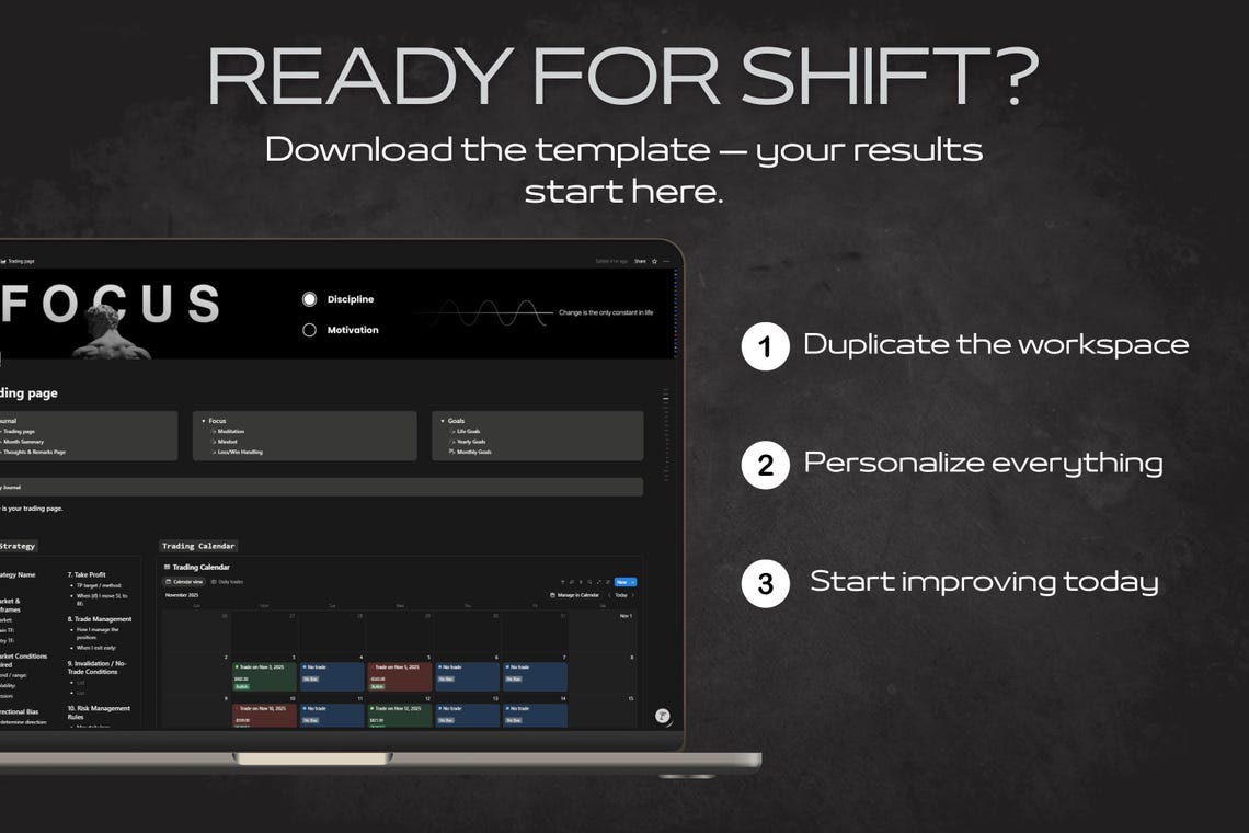 Notion Trading Template | Trade Journal | Trading Log | Planner ...
