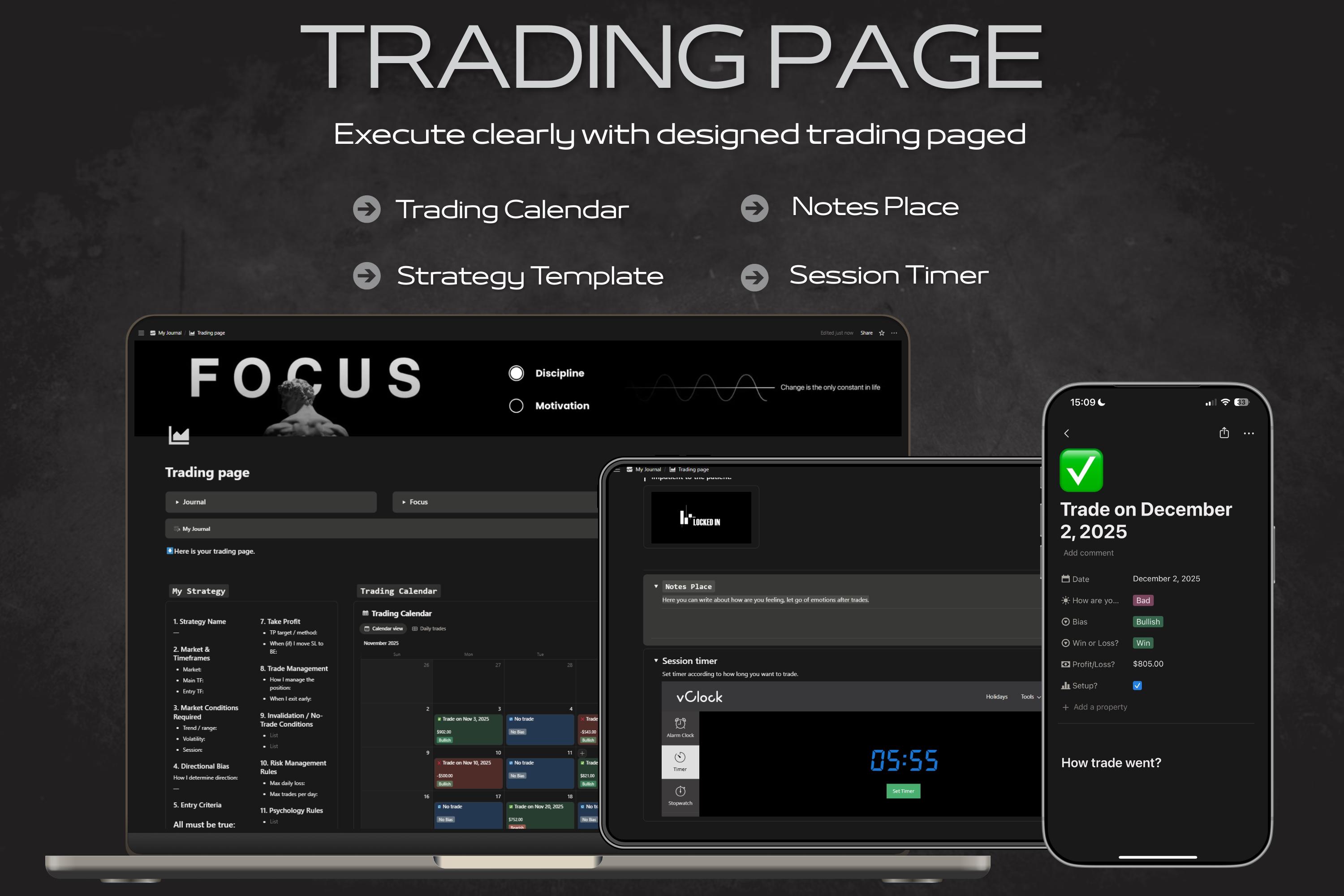 Notion Trading Template | Trade Journal | Trading Log | Planner ...
