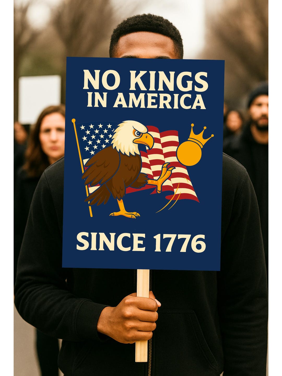 No Kings Protest Sign, Protect Democracy, Anti Trump Sign, Political ...