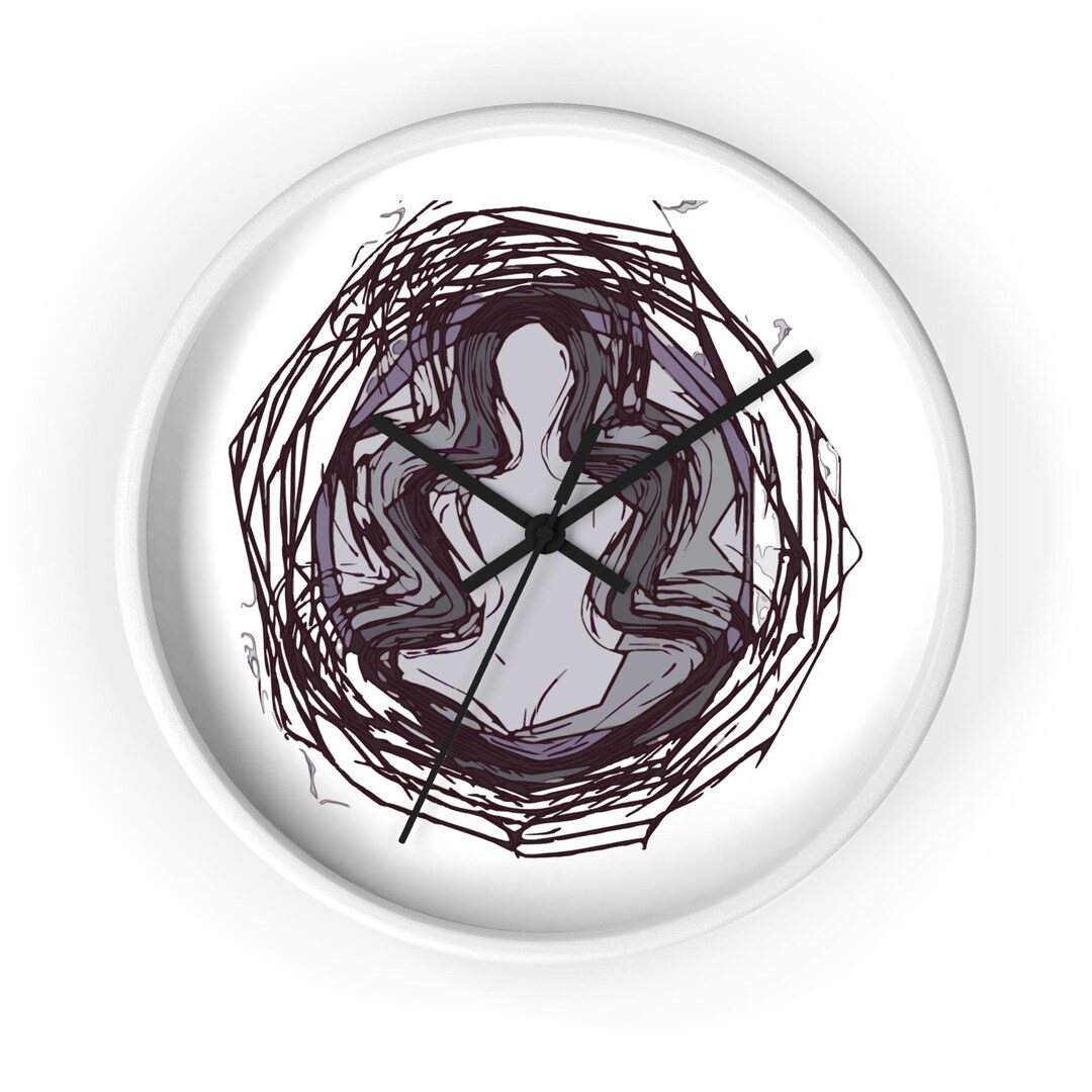Meditation Wall Clock | Yoga Art for Mindfulness | Abstract Spiritual ...