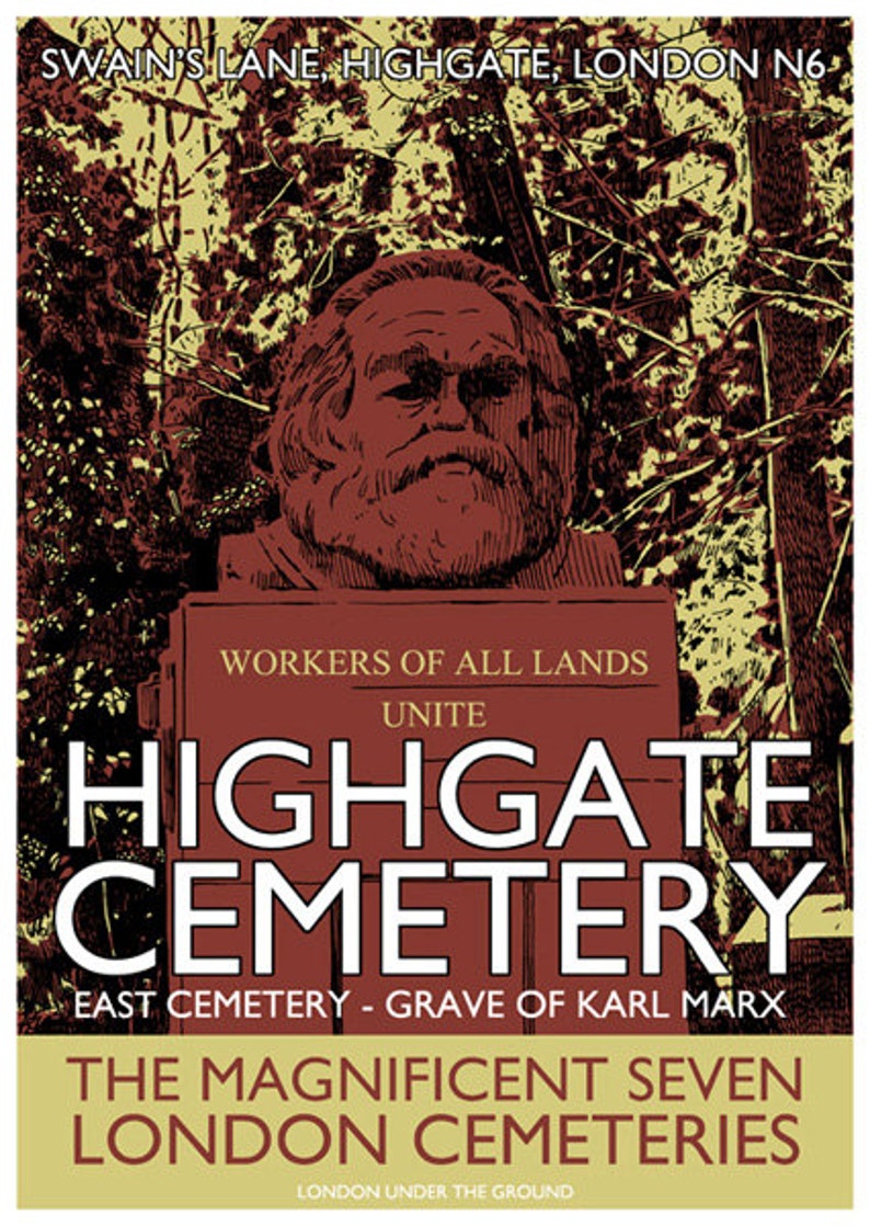 Vintage Style Screenprint - Highgate Cemetery East - Etsy UK