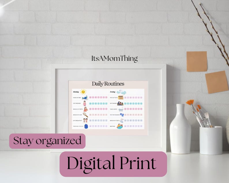 Kids Morning & Bedtime Routine Chart Printable | Toddler Visual ...