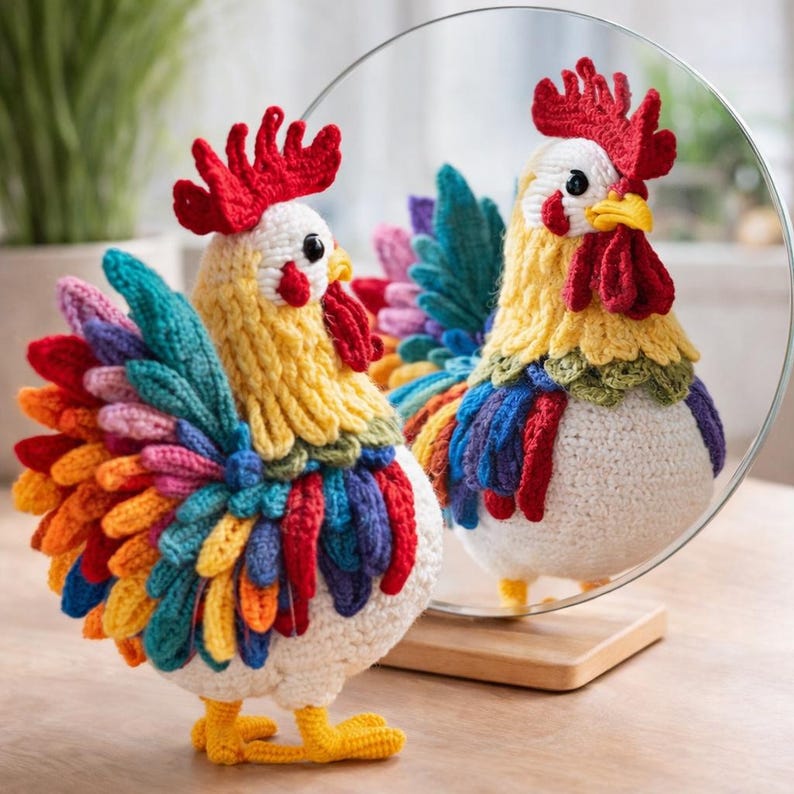 Realistic Rooster Amigurumi Crochet Pattern PDF – Farm Animal Crochet ...