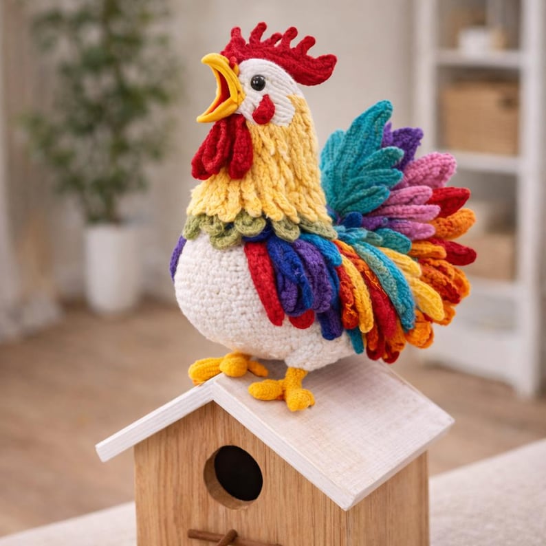 Realistic Rooster Amigurumi Crochet Pattern PDF – Farm Animal Crochet ...