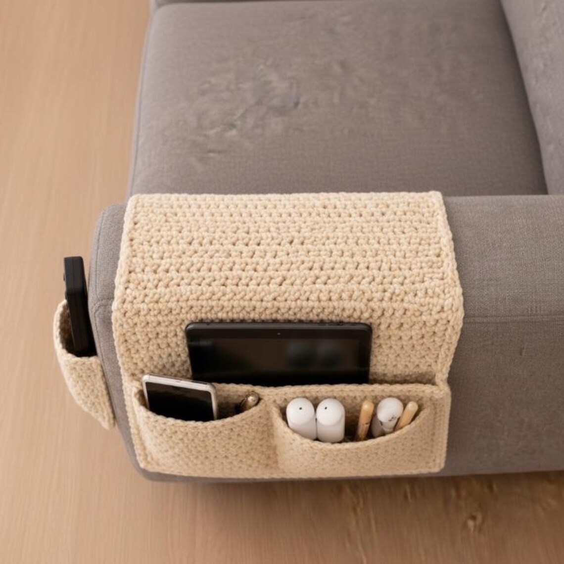 Crochet Couch Arm Organizer Pattern PDF – Sofa Armrest Storage With ...