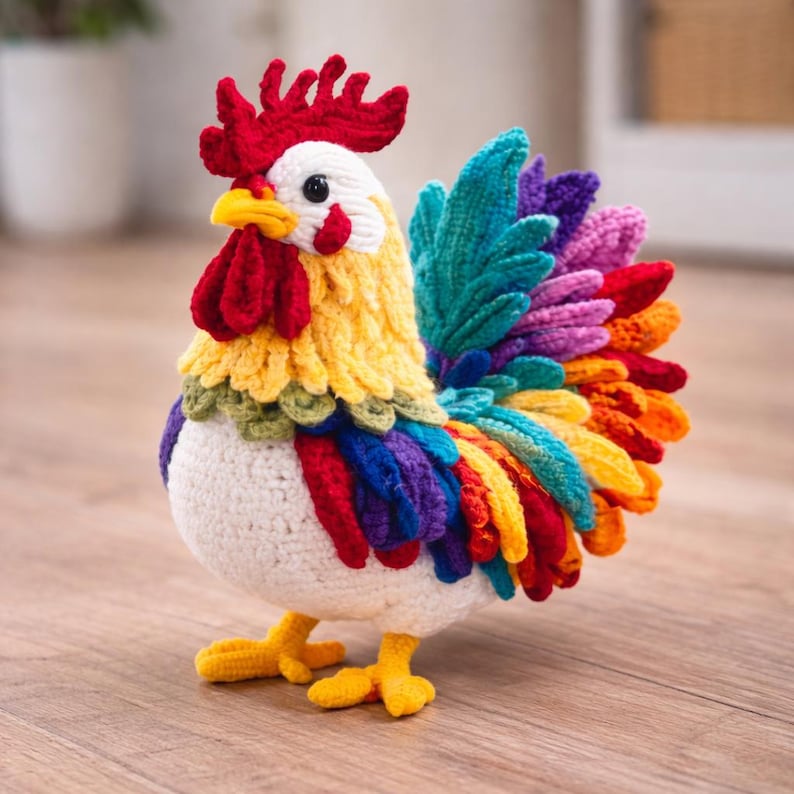 Realistic Rooster Amigurumi Crochet Pattern PDF – Farm Animal Crochet ...
