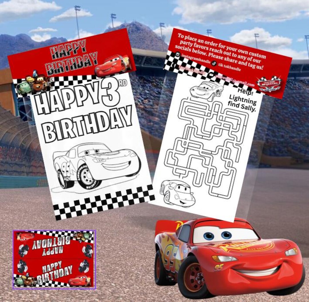 Birthday Characters From a Movie 4x6 Coloring Sheets for Kids. - Etsy