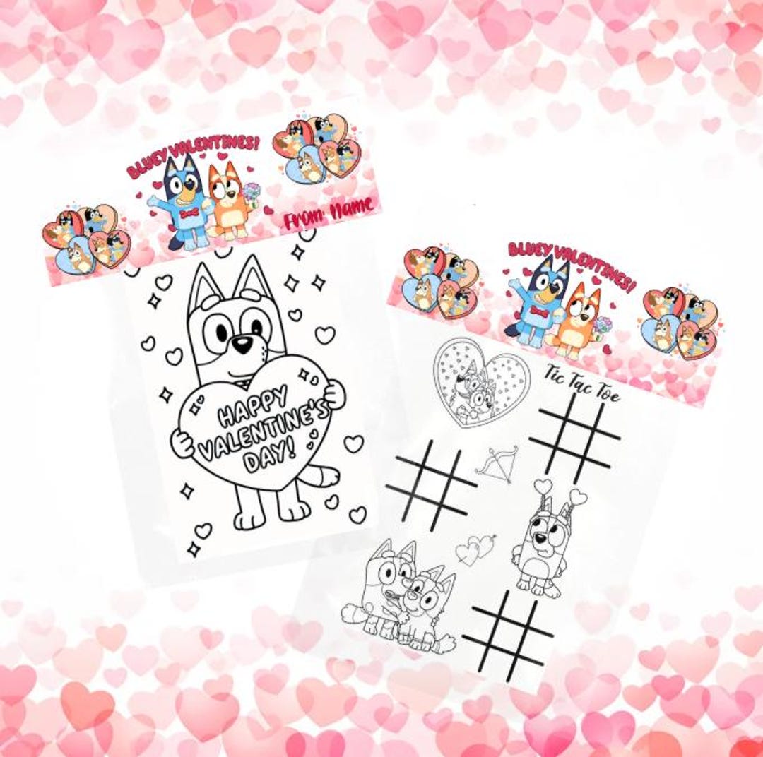 Inspired by Blu3y Valentines 4x6 Coloring Pages for Kids: Party Favors ...