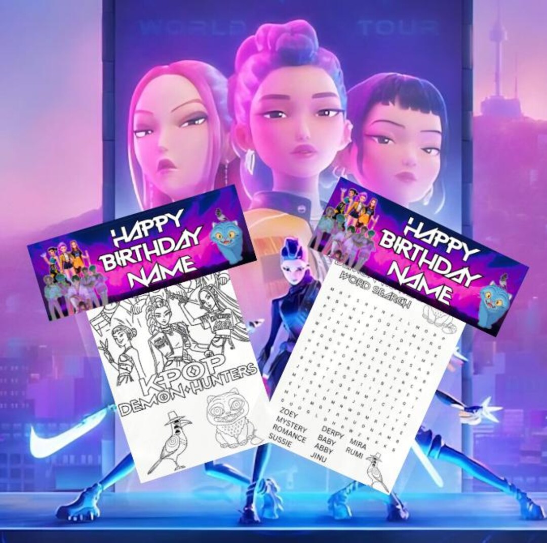 Inspired by K POP 4x6 Coloring Pages for Kids: Party Favors (digital ...