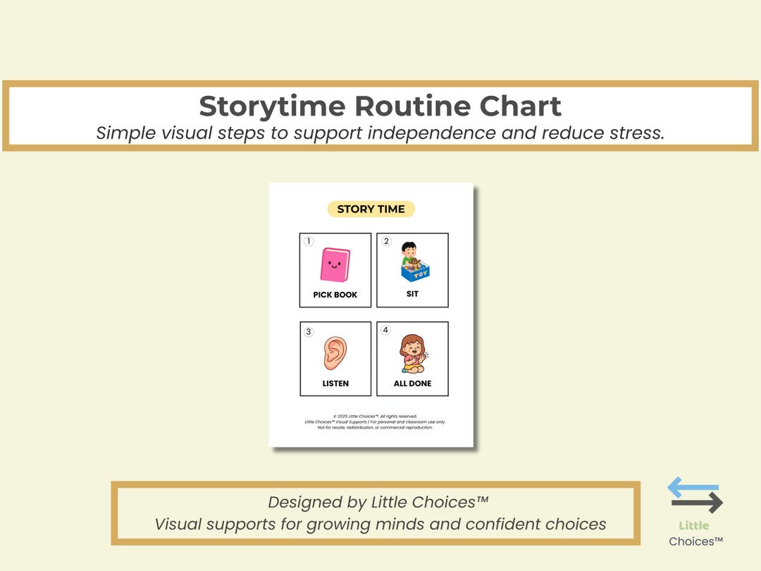 Storytime Routine Chart for Toddlers | Visual Schedule for Reading Time ...