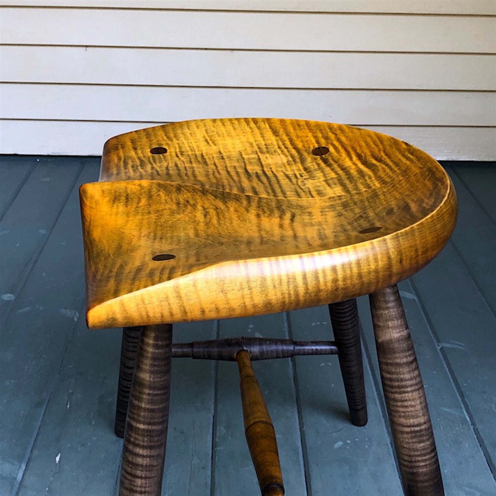 Guitar Stool Tiger Maple Orange Black Horseshoe 18 | Etsy