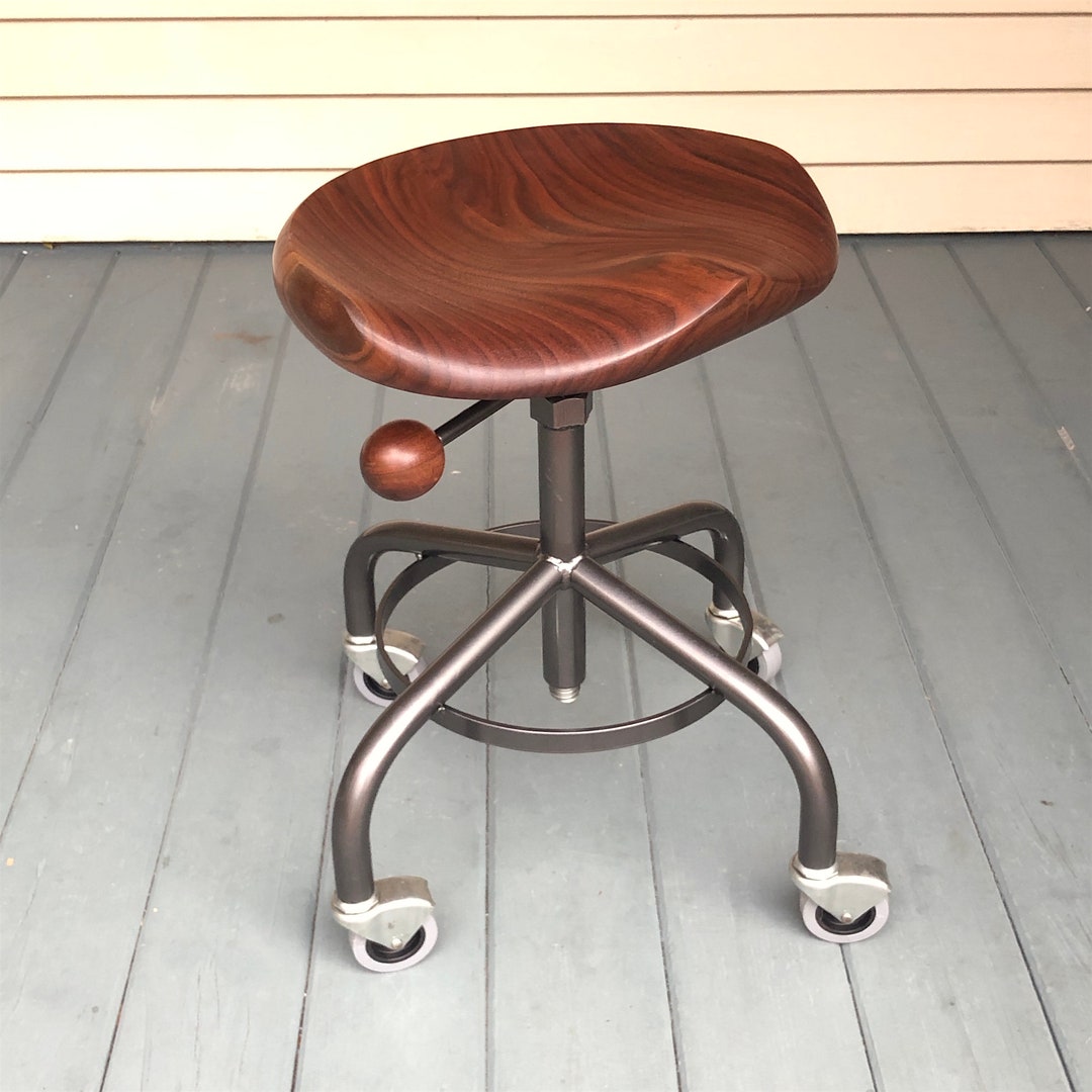 Industrial Stool, Guitar Player Stool, Vintage Metal Base Stool ...