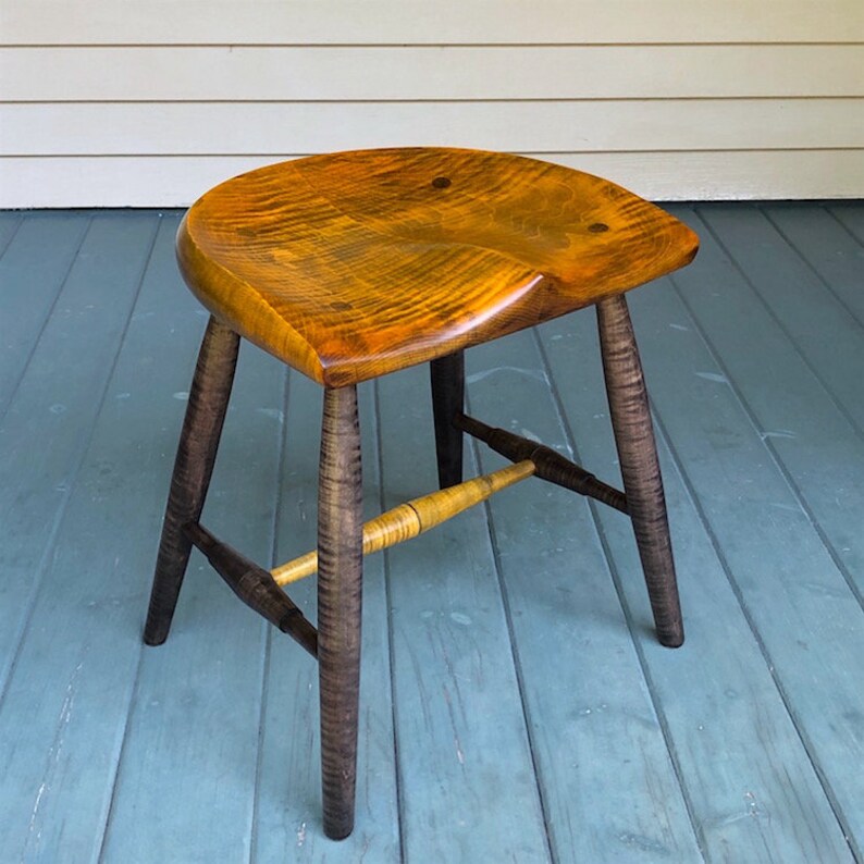 Guitar Stool, Tiger Maple, Orange Black Horseshoe, 18 - Etsy