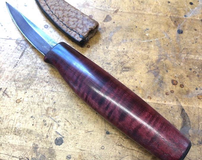 Carving Knife, Red Tiger Maple Handle, Sloyd Knife, Spoon Carving, Wood ...