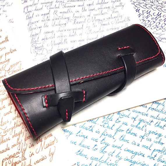 Pen Roll Leather Pen Roll Leather Pen Storage Leather Pen - Etsy