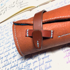 6 Pen Roll, Leather Pen Roll, Leather Pen Storage, Leather Pen Holder ...