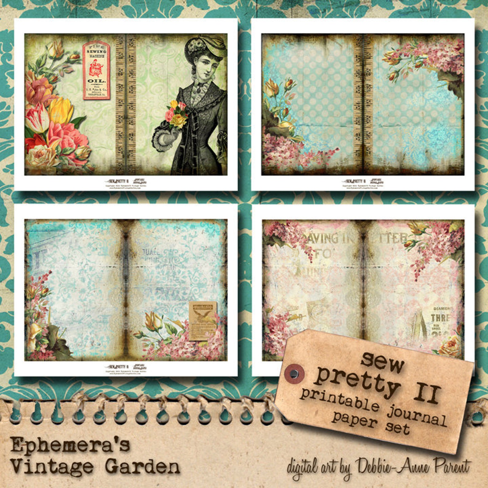 Sew Pretty II Printable Journal Paper Set - Etsy