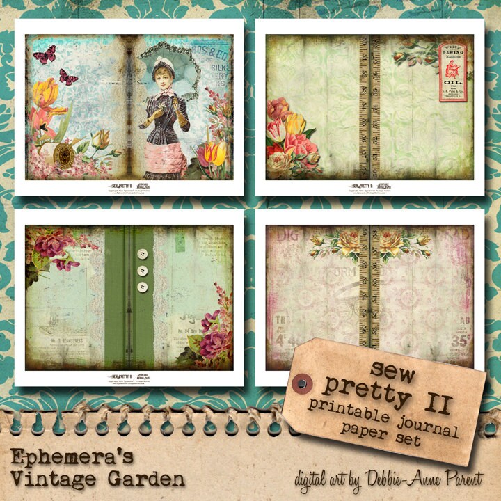 Sew Pretty II Printable Journal Paper Set - Etsy